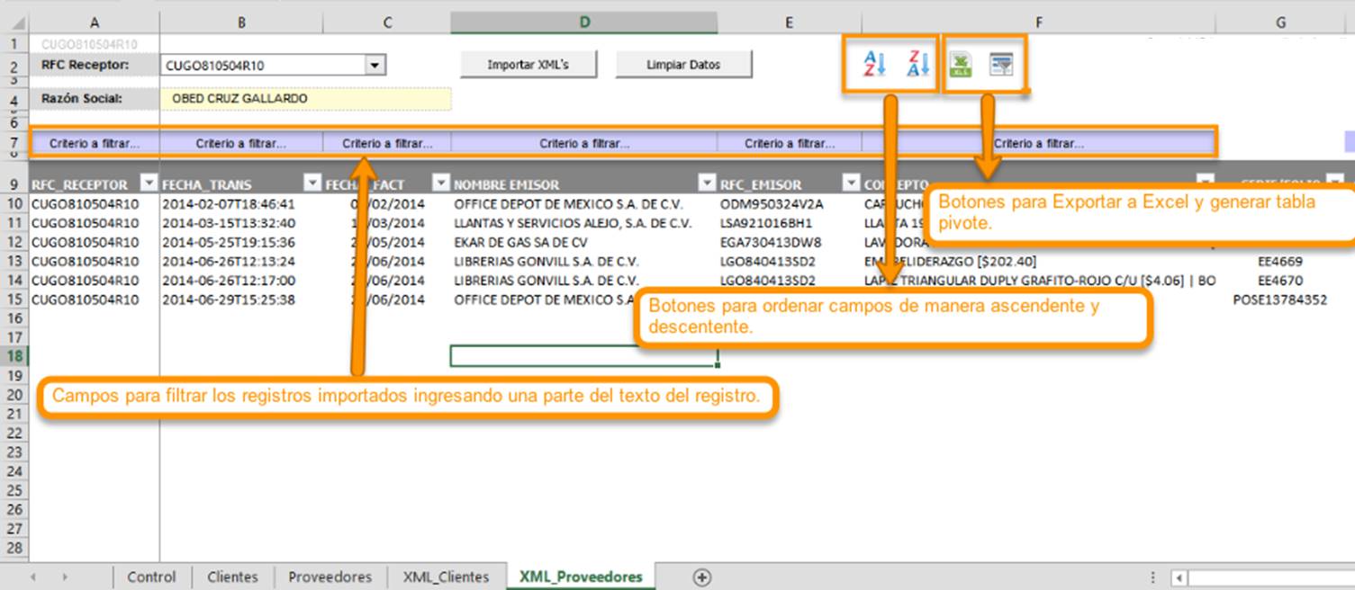 Convertidor CFDi a EXCEL - Administrador de XML - Contador.Digital