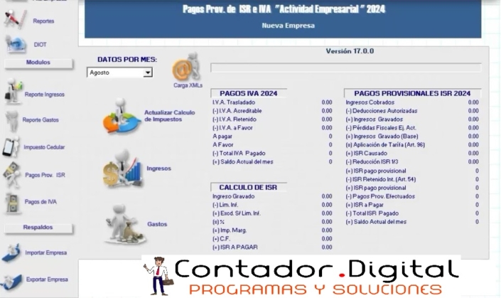 RESICO 2024 - Calculadora ISR e IVA Pagos Provisionales. Personas Físicas y Morales - Contador ...